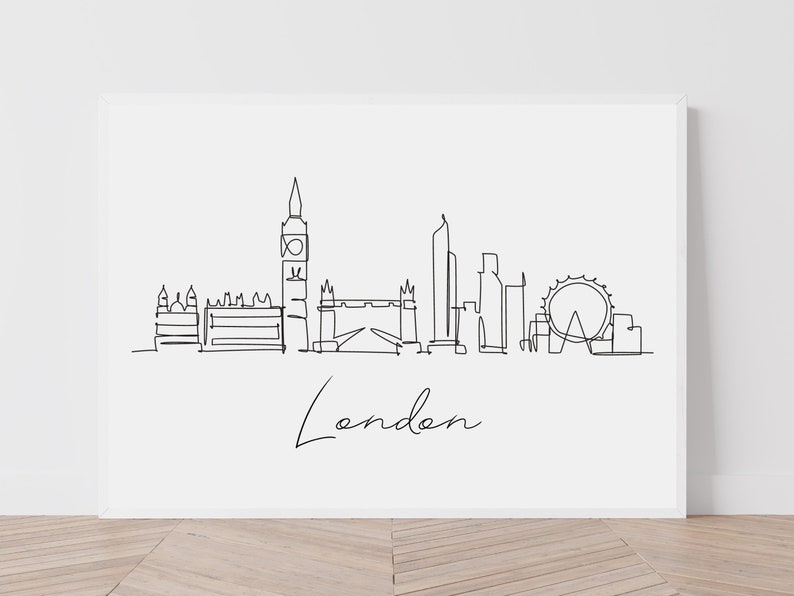 London Skyline Wall Art, Printable London Poster, Minimalist London ...