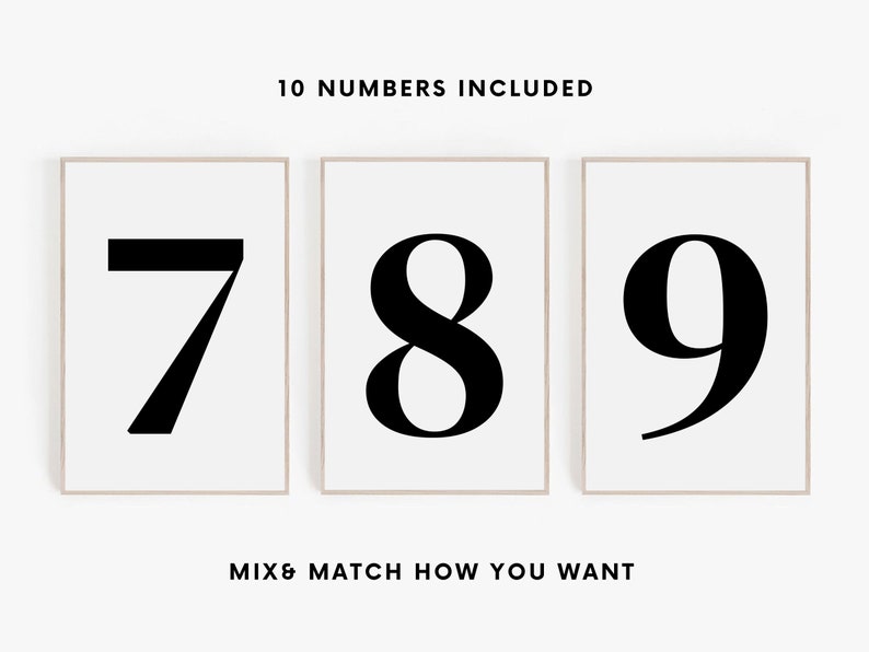 Printable Number Sign Number Print Black and White Art - Etsy