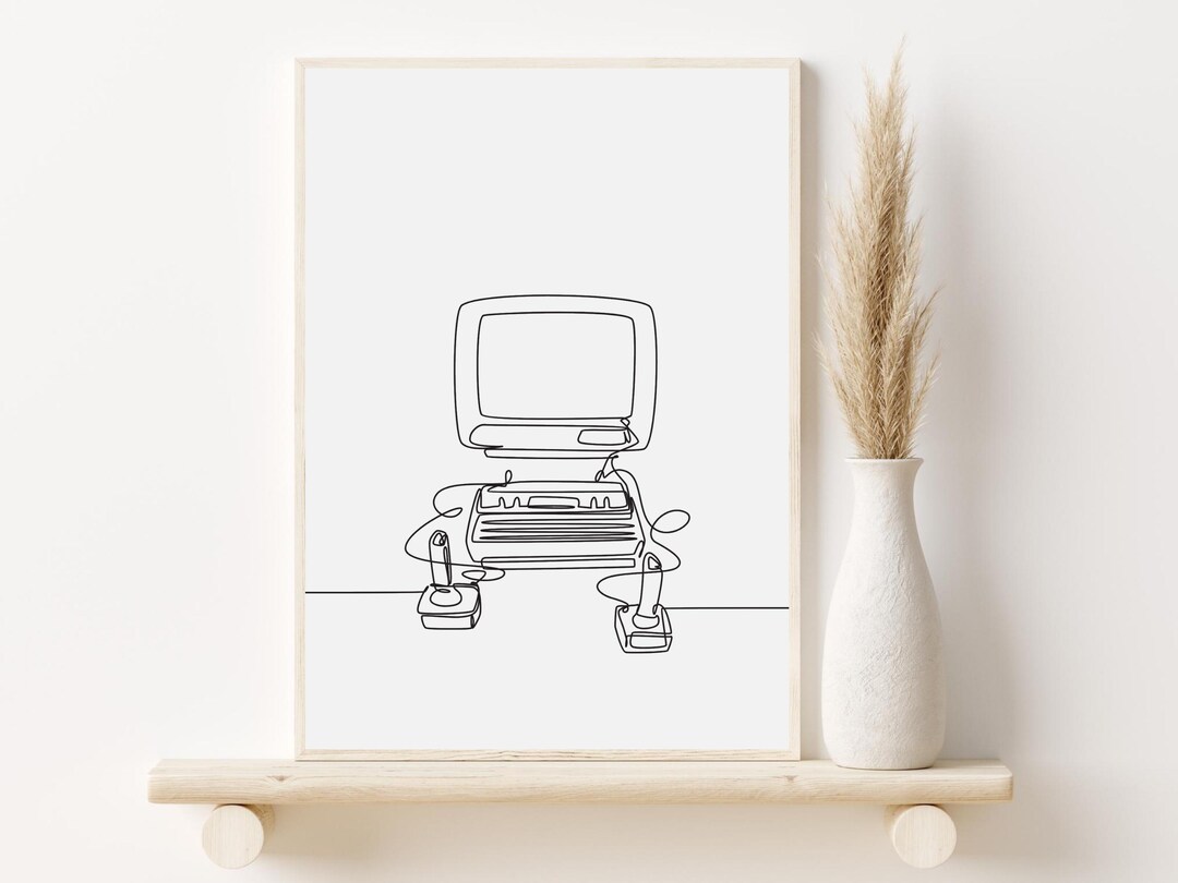 Minimalist Game Controller Line Art, Digital Download, Joystick Print ...