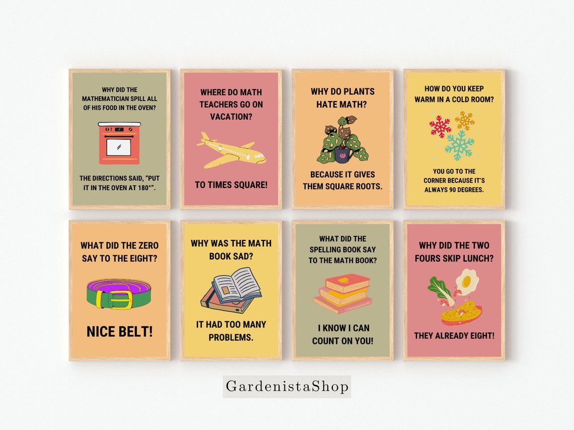 Funny Math Puns Poster Set, Classroom Decor (digital Download) - Etsy