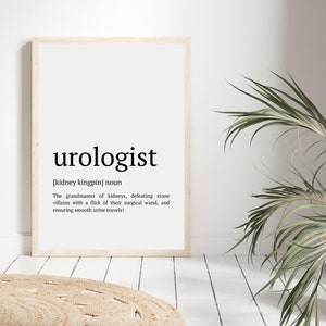 Urologist Gift, Urologist Definition Print, Funny Urology Wall Art ...