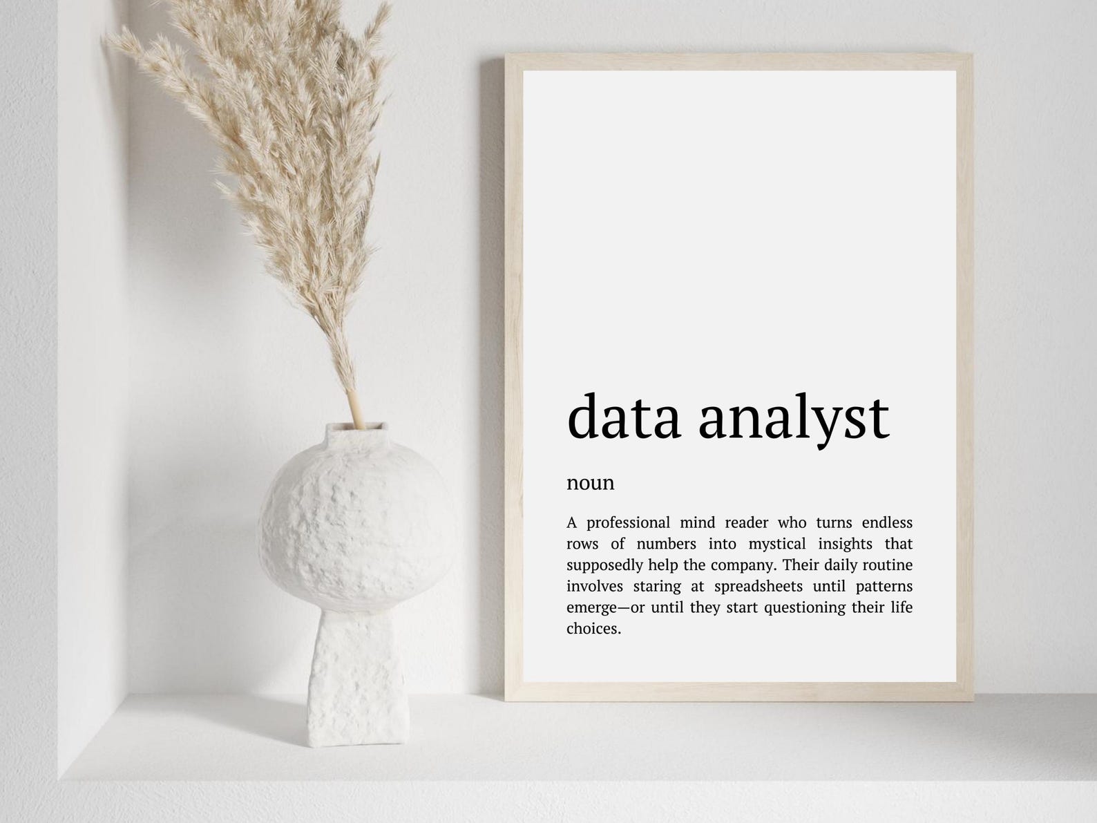 Funny Data Analyst Definition Wall Art, Humorous Data Analysis Gift ...