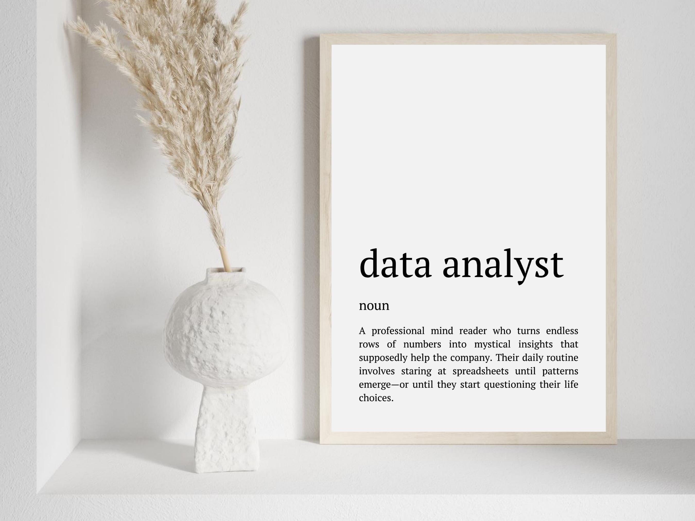 Funny Data Analyst Definition Wall Art, Humorous Data Analysis Gift ...