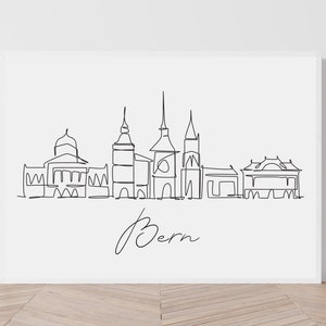 Bern Skyline Wall Art, Printable Bern City Poster, Minimalist Swiss ...