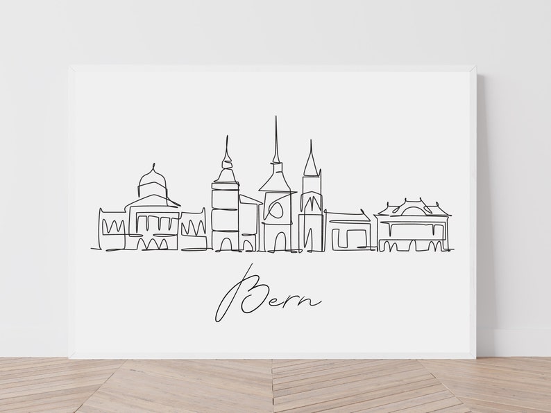 Bern Skyline Wall Art, Printable Bern City Poster, Minimalist Swiss ...