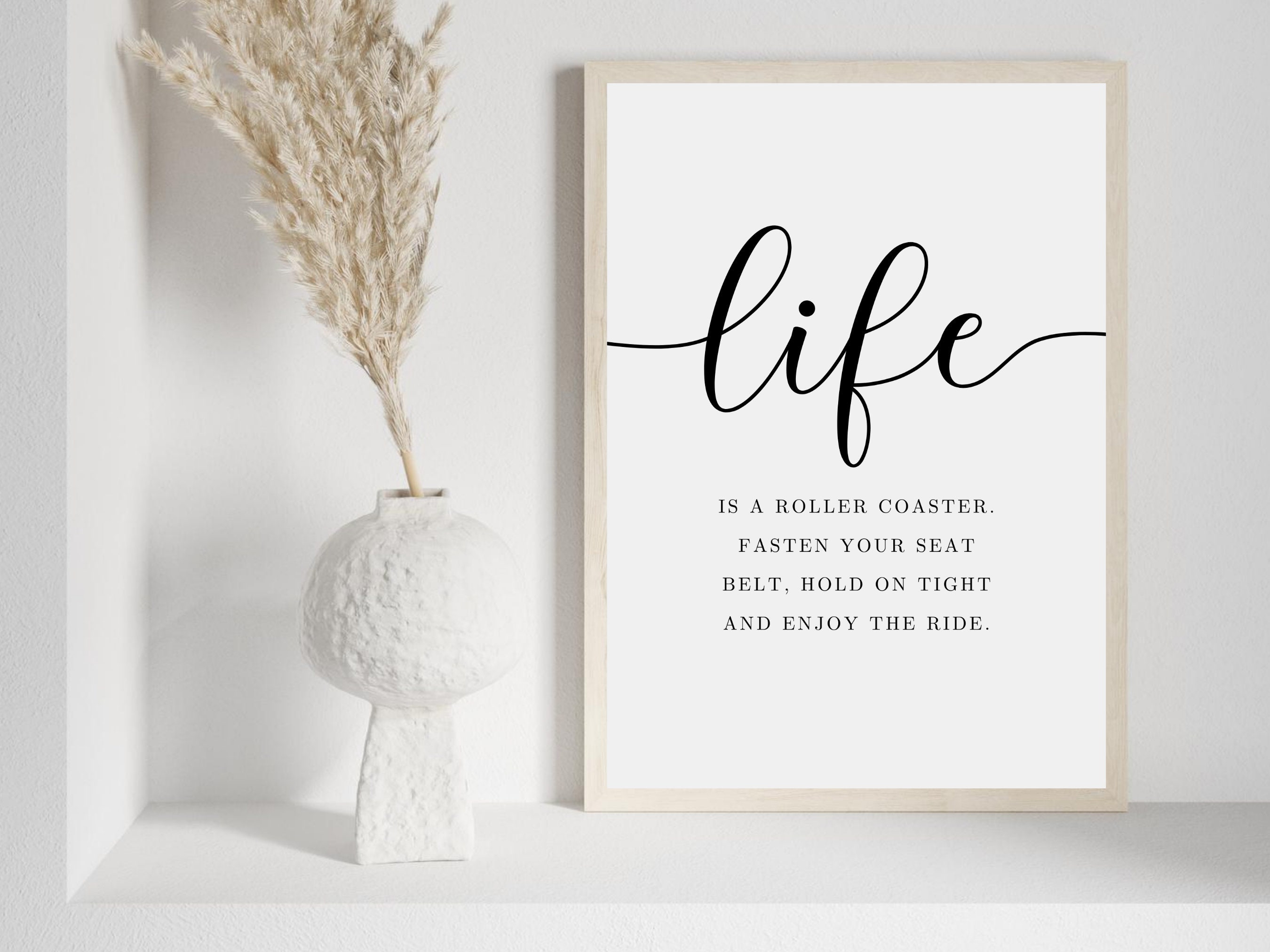 Life is A Roller Coaster Quote Wall Print, Funny Life Quote Wall Art ...