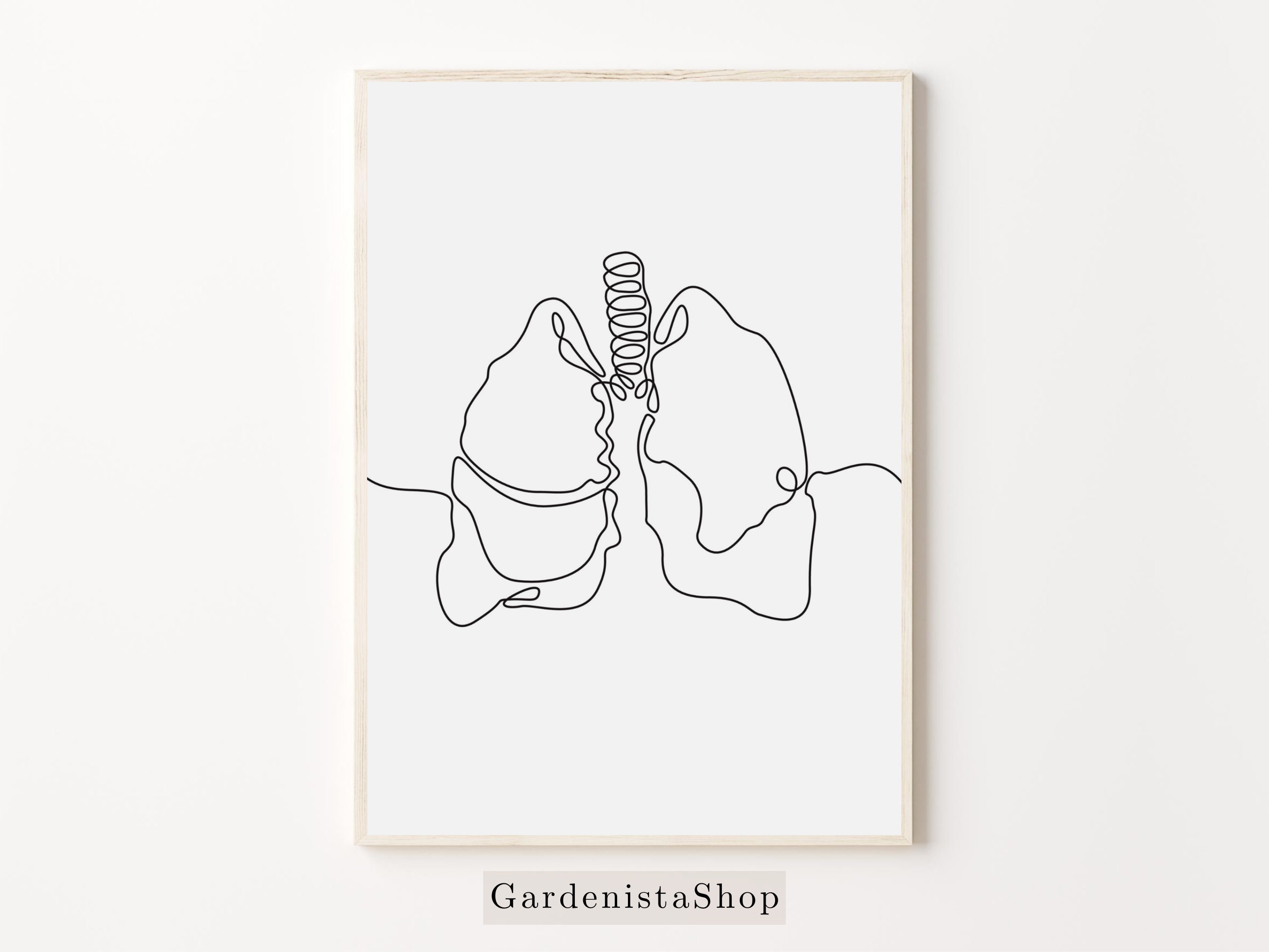 Minimalist Human Anatomy Set of 7, Anatomy Wall Art, Minimalist Lung ...