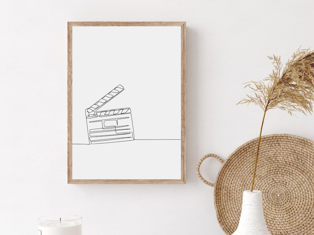 Minimalist Movie Themed Wall Art, Printable Clapperboard Poster, Cinema ...