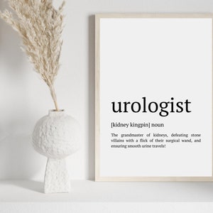 Urologist Gift, Urologist Definition Print, Funny Urology Wall Art ...