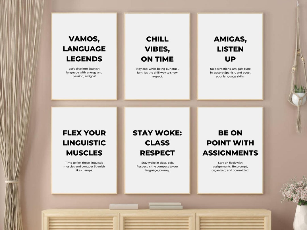Funny Spanish Classroom Rules, Printable Spanish Class Wall Art ...