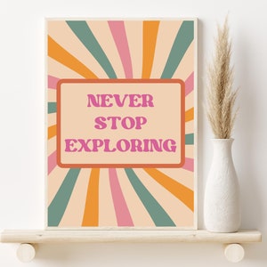 Retro Motivational Quote Wall Print Set of 12, Inspirational Sayings ...