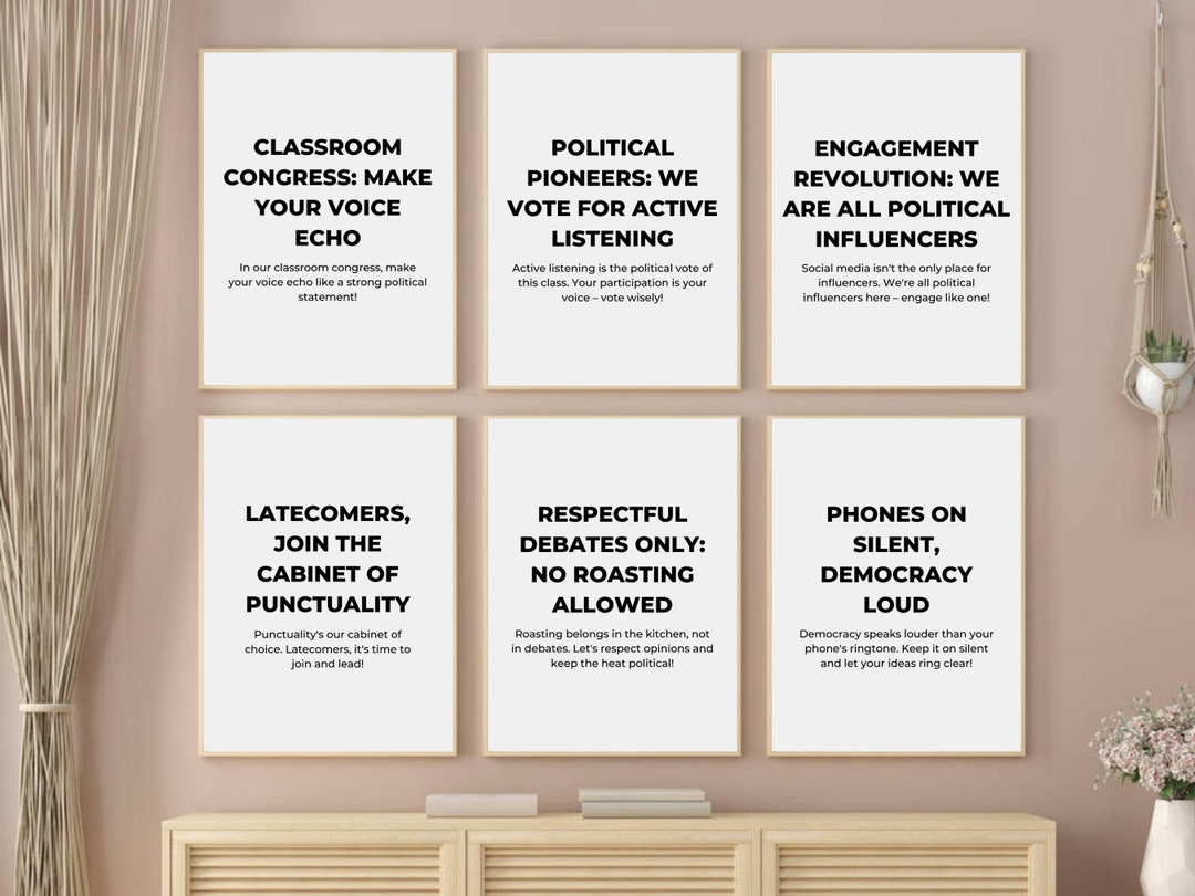 Funny Politics Classroom Decor, Printable Politics Class Wall Art ...