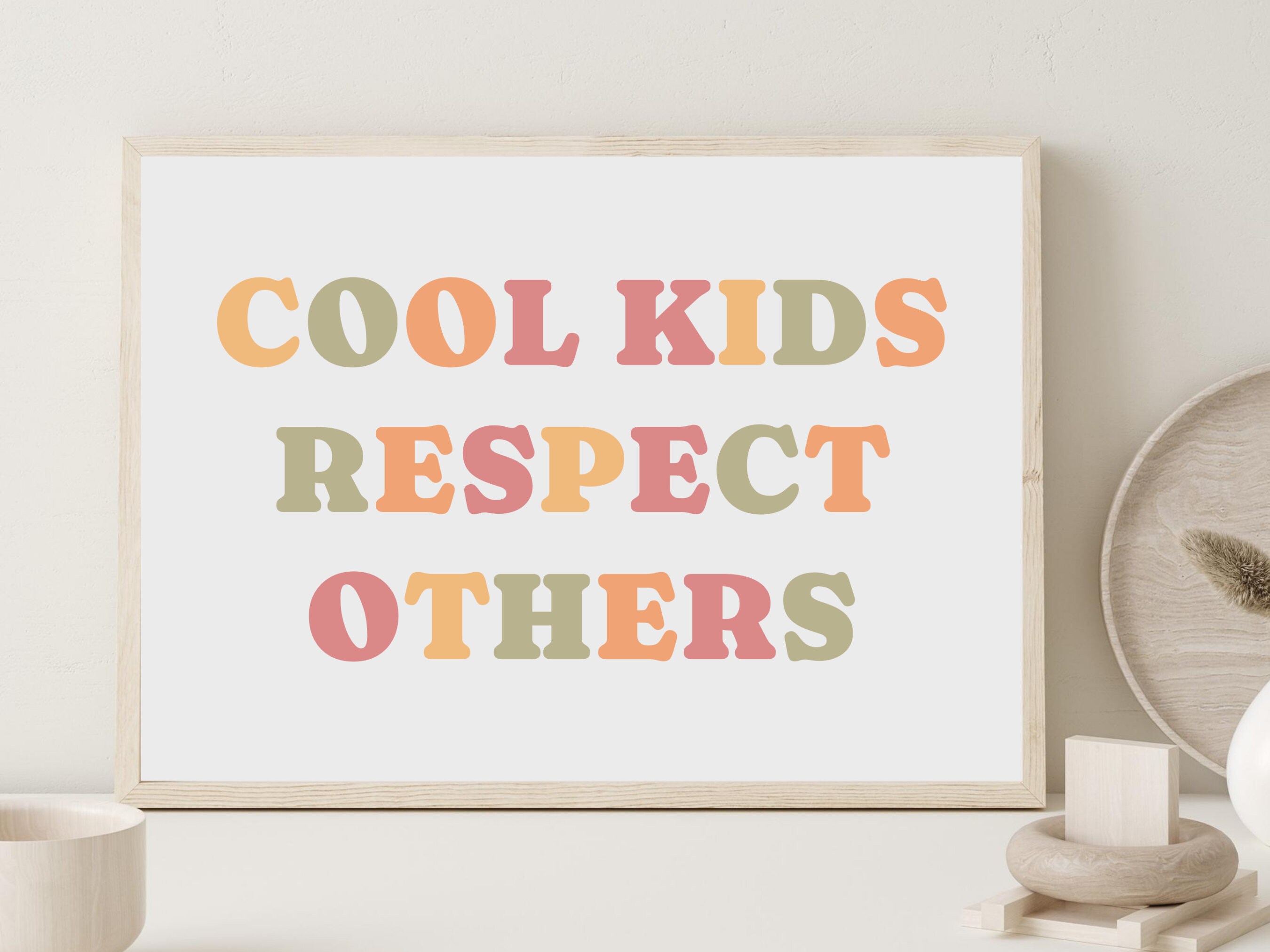 Cool Kids Respect Others Quote Wall Print, Classroom Poster, Printable ...