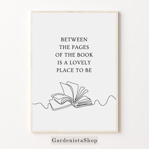 Book Quote Wall Print, Printable Reading Quote Poster, Book Lover ...