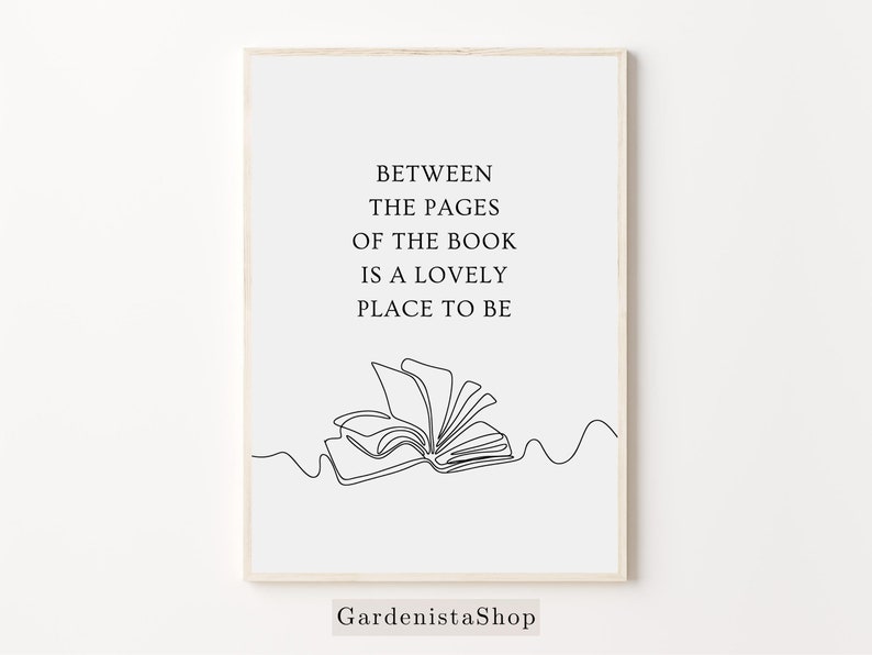Book Quote Wall Print, Printable Reading Quote Poster, Book Lover ...