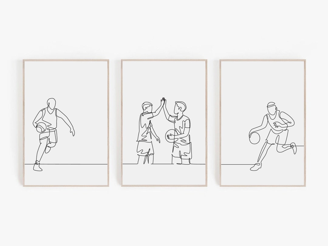 Basketball Poster Set of Three, Basketball Player Gift, Basketball ...