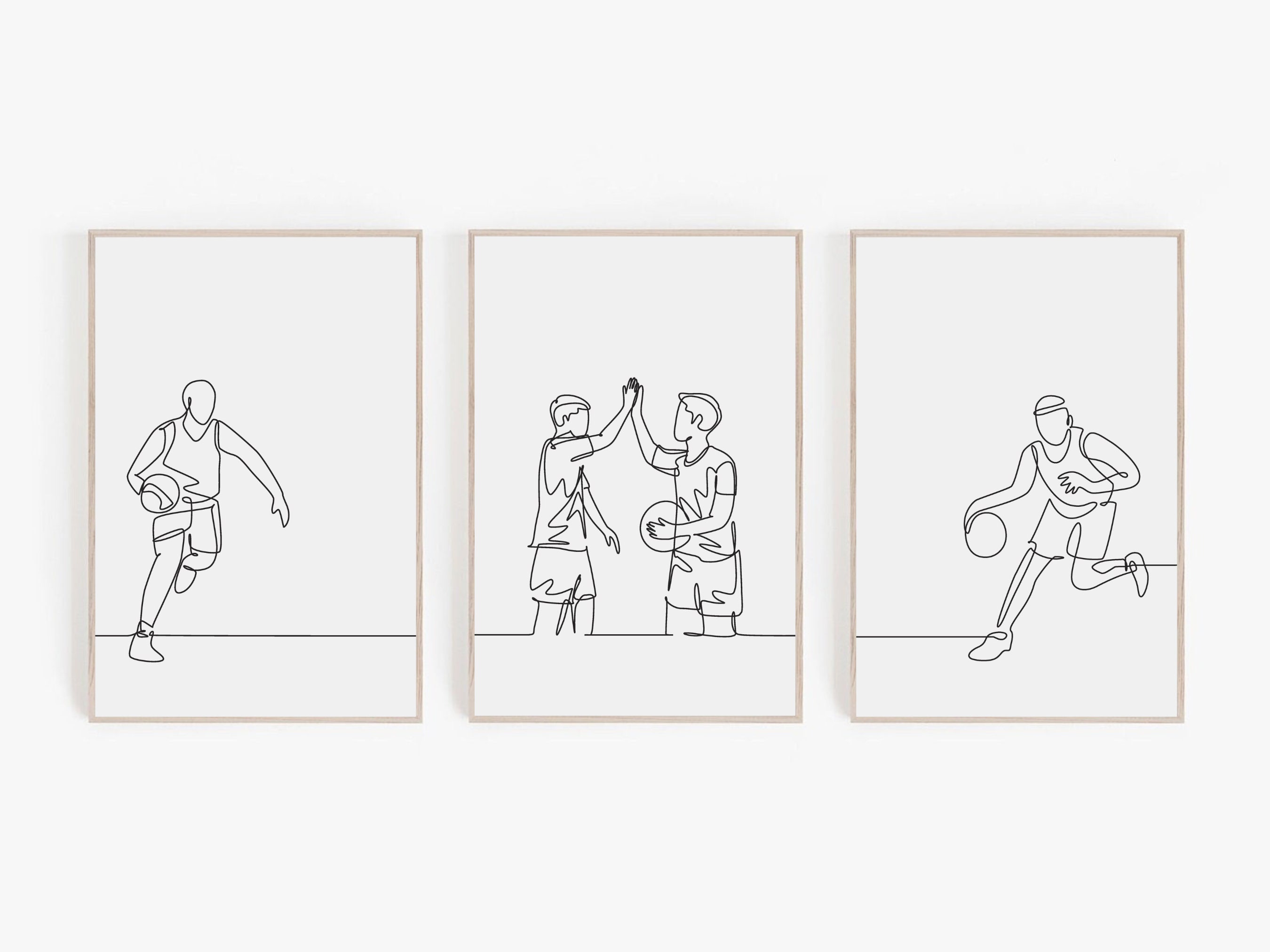 Basketball Poster Set of Three, Basketball Player Gift, Basketball Gallery Wall, Basketball Room ...