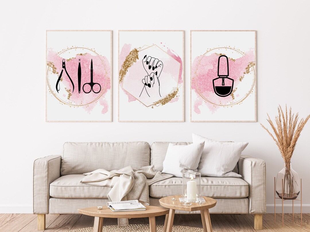 Abstract Nail Salon Print Set, Manicure Studio Wall Decor (digital ...