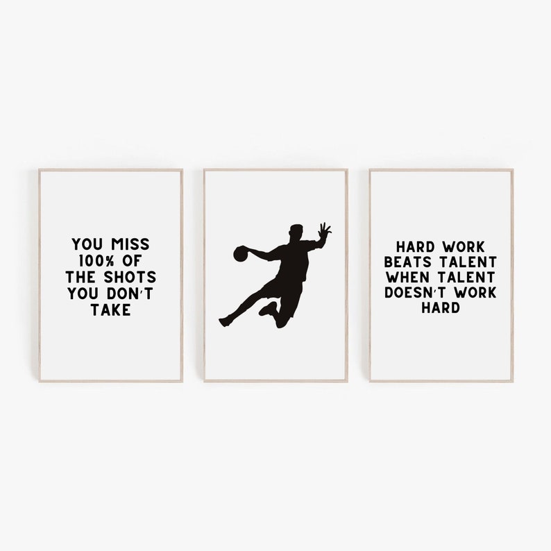 Minimalist Handball Wall Art, Handball Player Gift, Handball Poster Set ...