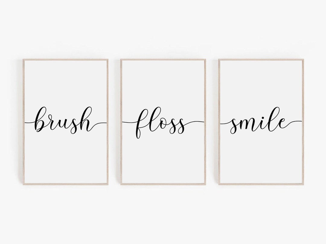 Simple Dentist Office Wall Art Set of Three, Minimalist Typography ...