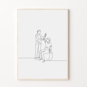Physiotherapy Line Art Print Set, Manual Therapy Decor (digital ...
