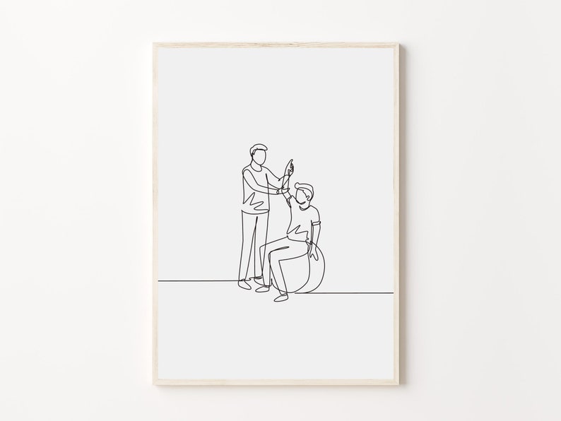 Physiotherapy Line Art Print Set, Manual Therapy Decor (digital ...