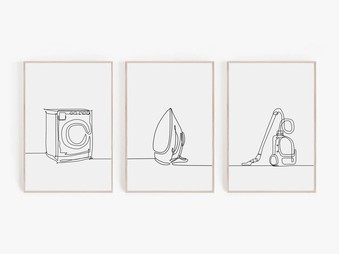 Minimalist Utility Room Print Set, Printable Laundry Room Poster Bundle ...