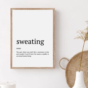Funny Sauna Definition Wall Art Set of 3, Fun Sauna Poster Set ...