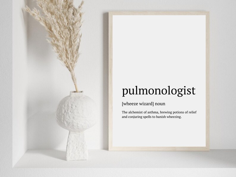 Pulmonologist Definition Print, Funny Office Wall Art (digital Download ...