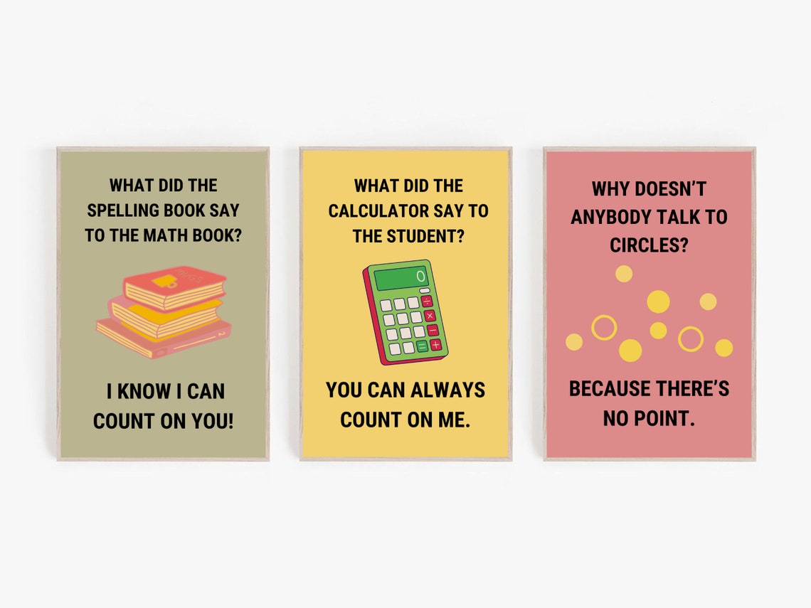 Funny Math Puns Poster Set, Classroom Decor (digital Download) - Etsy