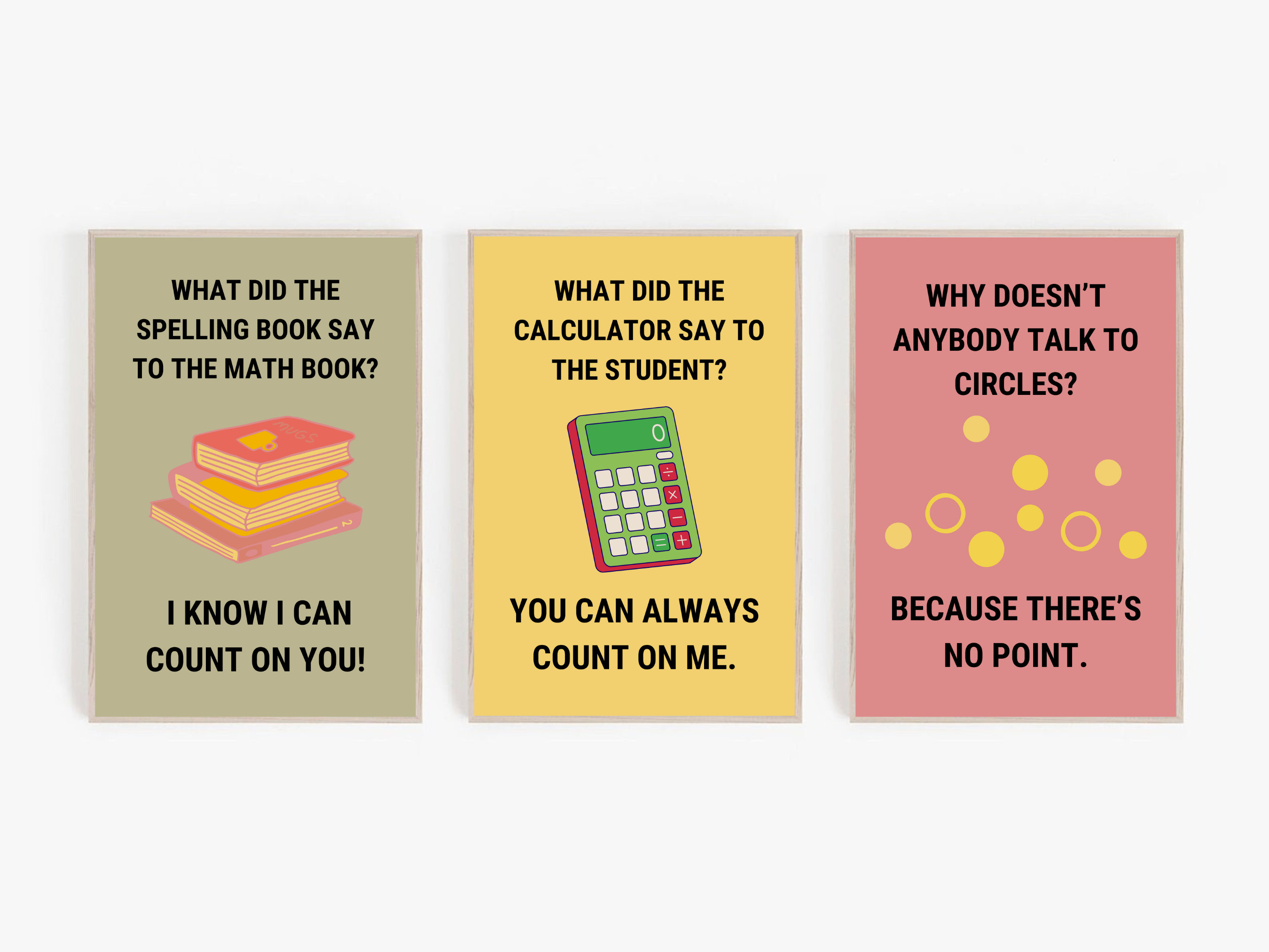 Funny Math Puns Poster Set, Classroom Decor (digital Download) - Etsy