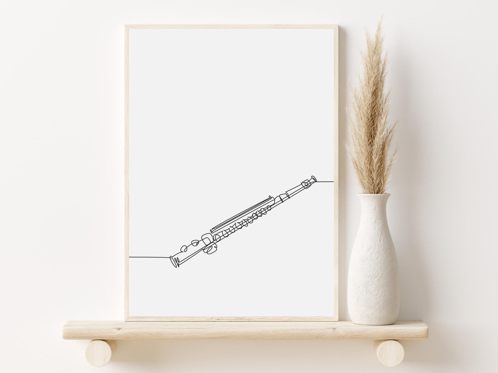 Flute Line Art Minimalist Flute Poster Flute Player Gift - Etsy