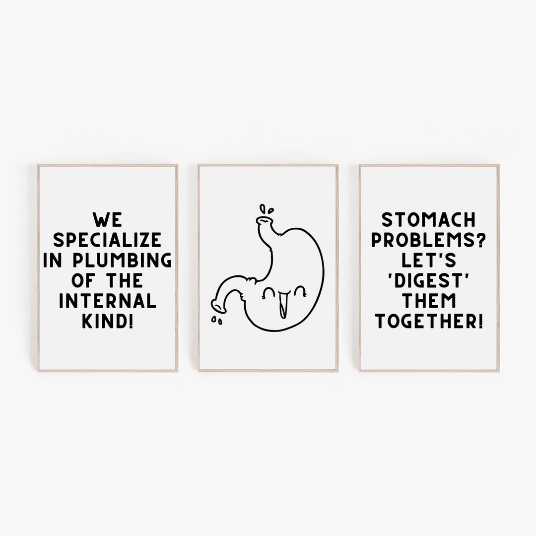 Gastroenterology Clinic Art Prints, Funny Stomach Decor (digital ...