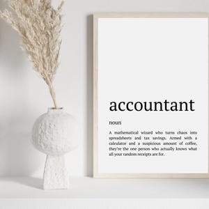 Funny Accountant Definition Wall Art, Fun Accountant Gift, Accounting ...