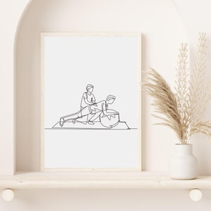 Physiotherapy Line Art Print Set, Manual Therapy Decor (digital ...
