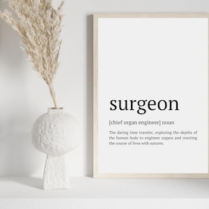 Surgeon Definition Print, Funny Medical Wall Art (digital Download) - Etsy
