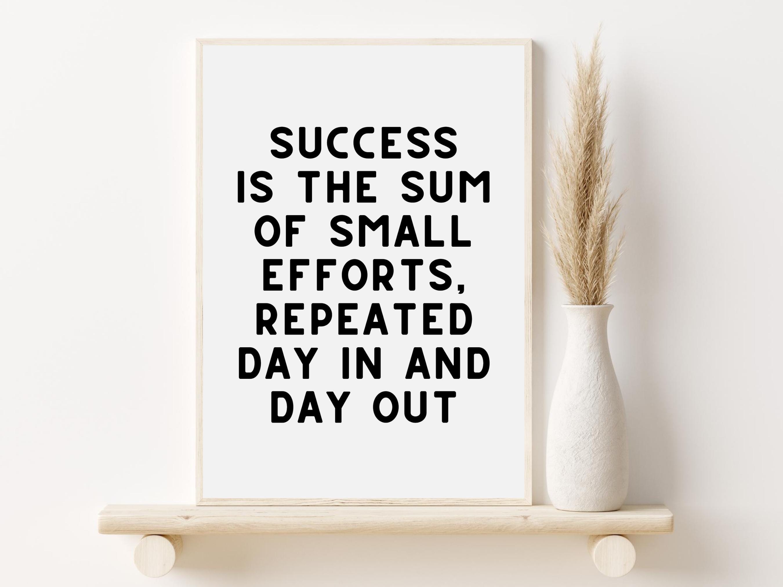 Success Quote Wall Art, Work Positivity Wall Print, Inspirational Quote ...