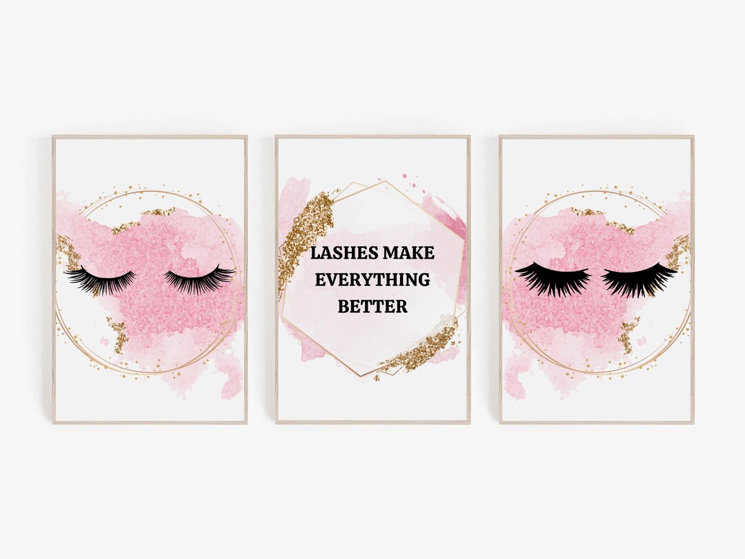 Lash Studio Print Set of 3, Lashes Make Everything Better Print, Beauty ...