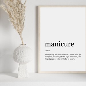 Manicure Definitions Set of Six, Printable Nail Artist Definition ...