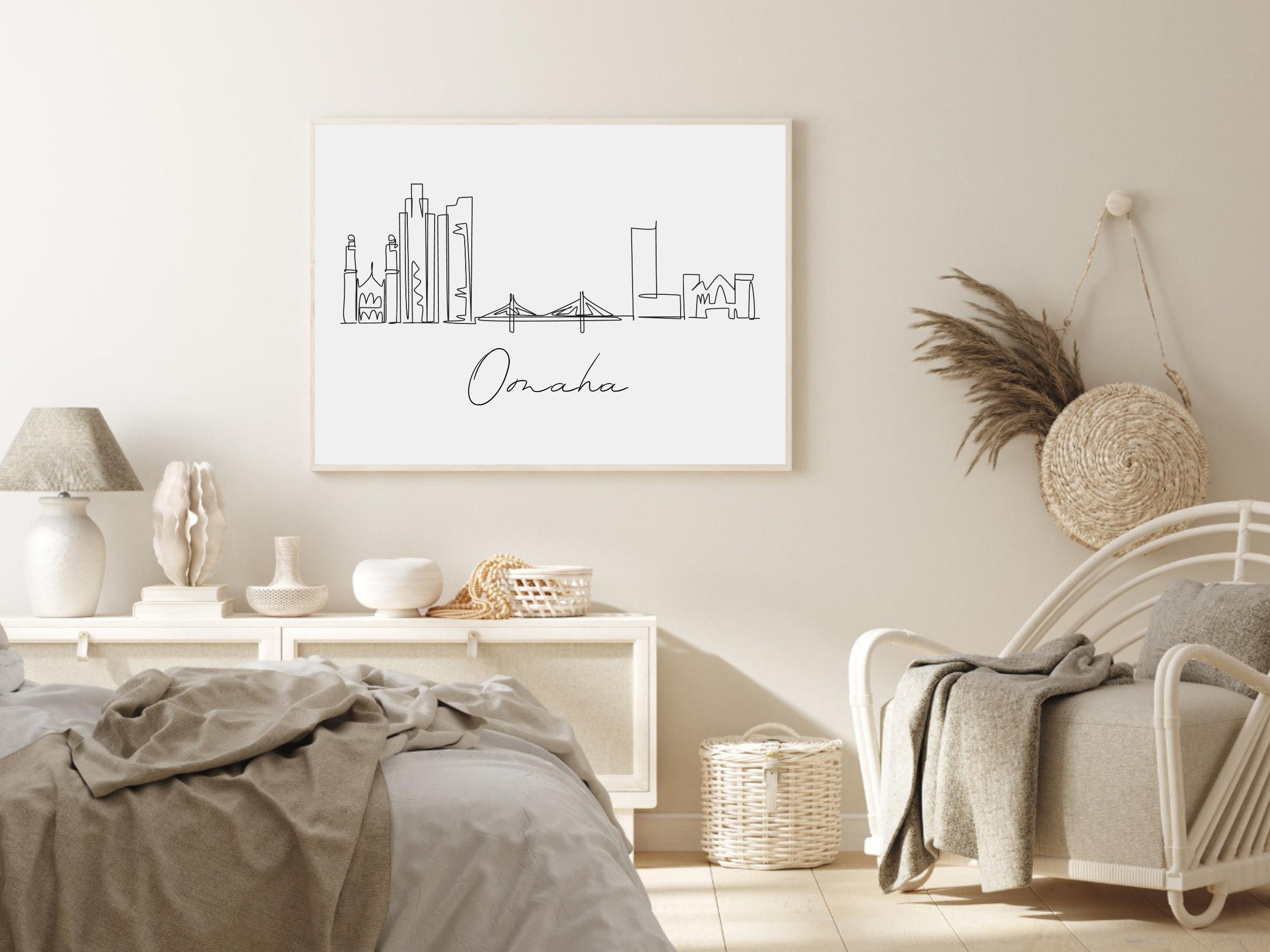 Omaha Skyline Wall Art, Printable Omaha City Poster, Nebraska City Wall ...