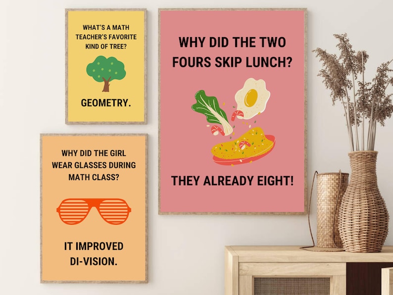 Funny Math Puns Poster Set, Classroom Decor (digital Download) - Etsy ...