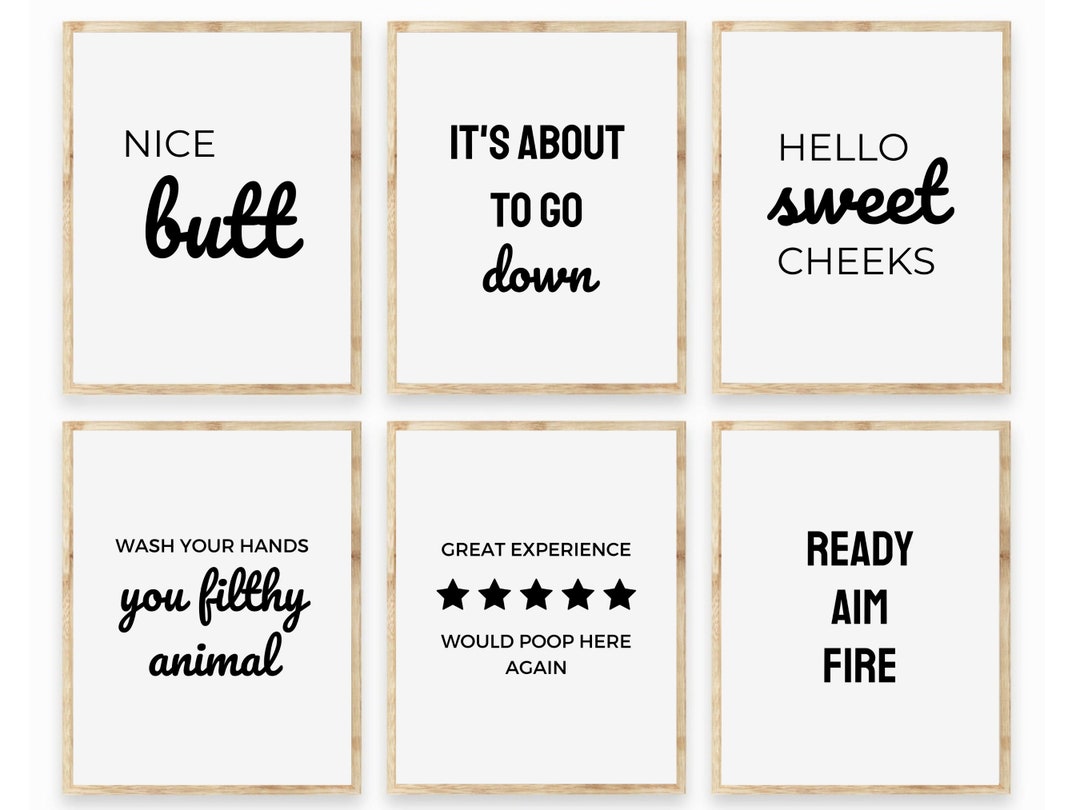 Funny Bathroom Wall Art, Cheeky Toilet Prints, Printable Bathroom Sign ...