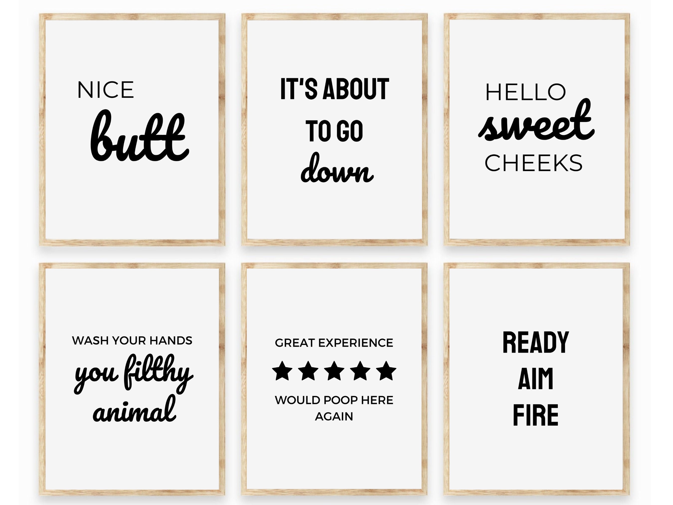 Funny Bathroom Wall Art, Cheeky Toilet Prints, Printable Bathroom Sign ...