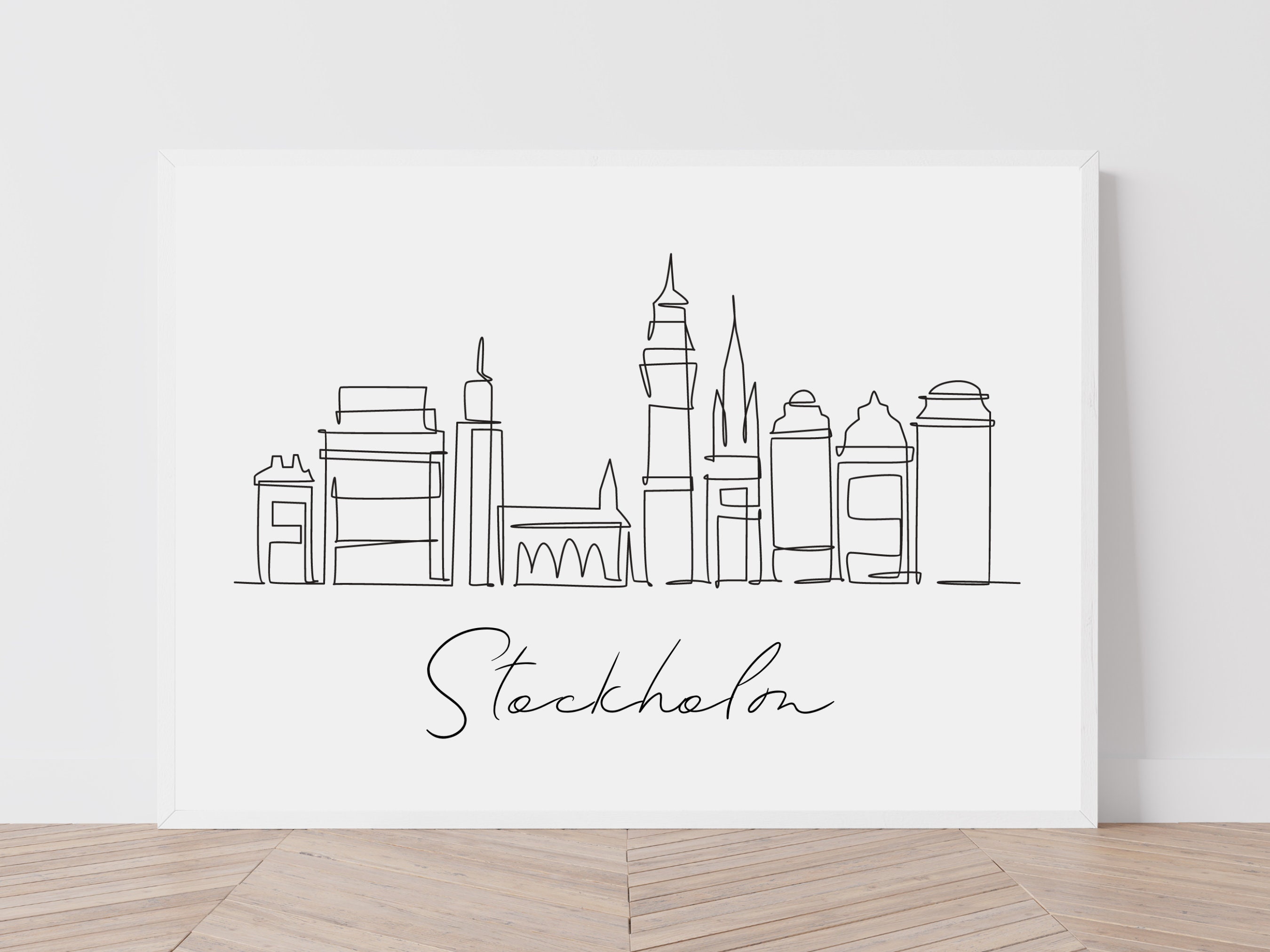 Stockholm Skyline Drawing, Printable Stockholm Poster, Sweden Wall Art ...