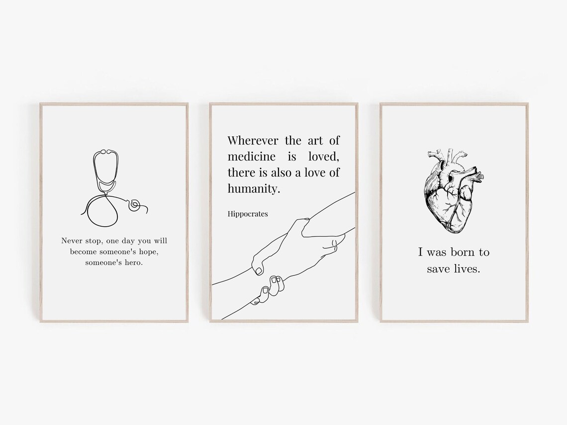 Inspirational Medical Quote Art Prints, Nurse Doctor Gift (digital ...