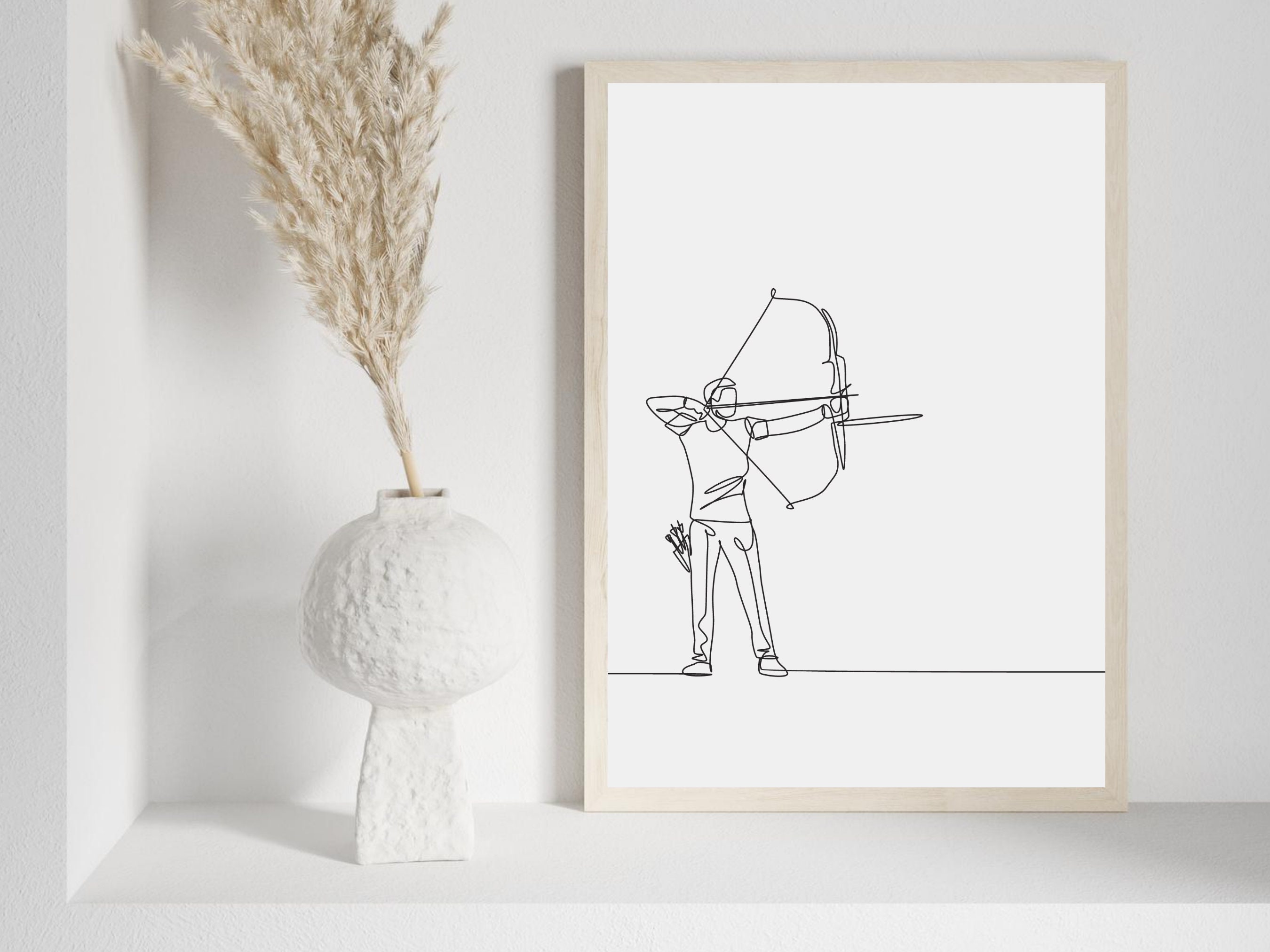 Printable Archery Poster, Minimalist Archer Man Wall Art, Modern ...