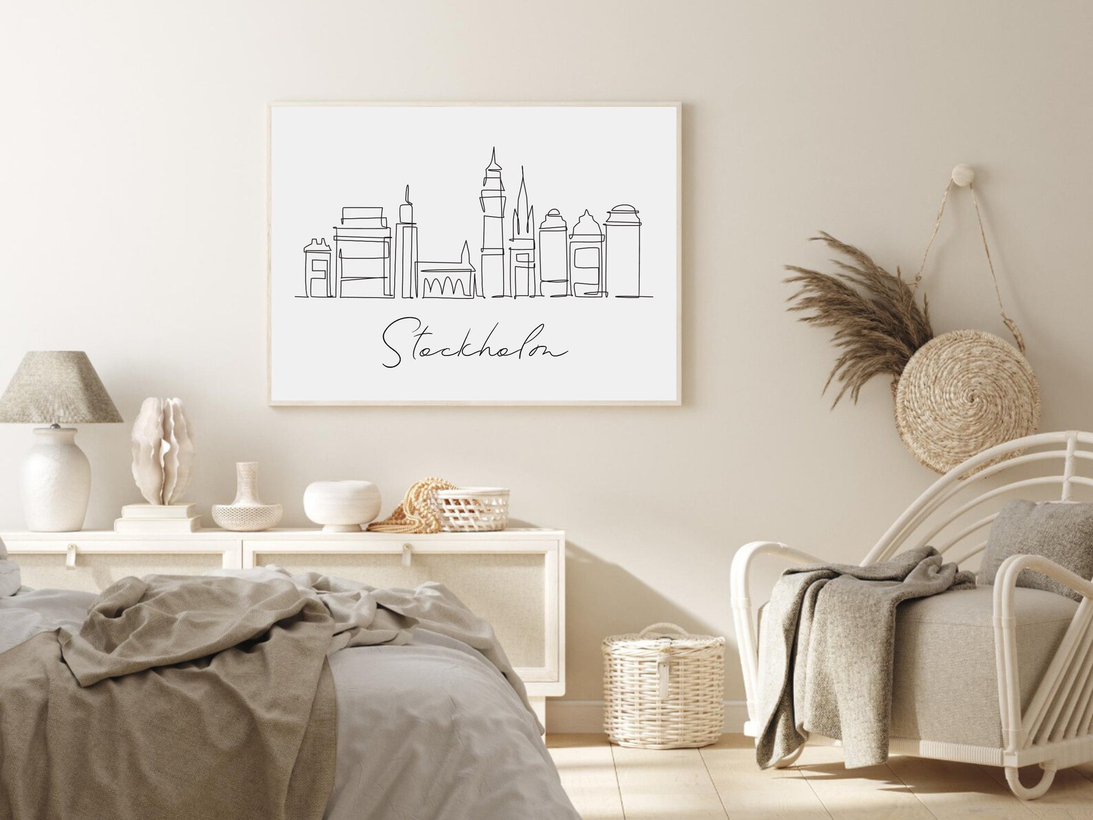 Stockholm Skyline Drawing, Printable Stockholm Poster, Sweden Wall Art ...