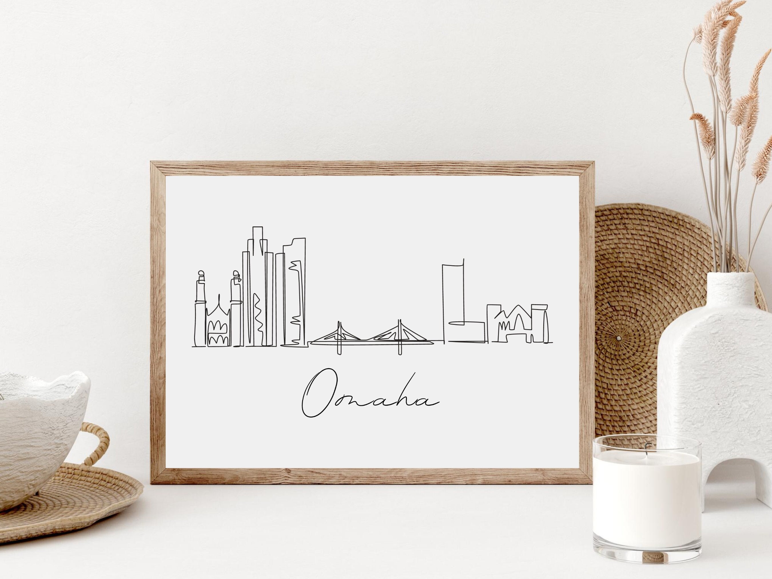 Omaha Skyline Wall Art, Printable Omaha City Poster, Nebraska City Wall ...