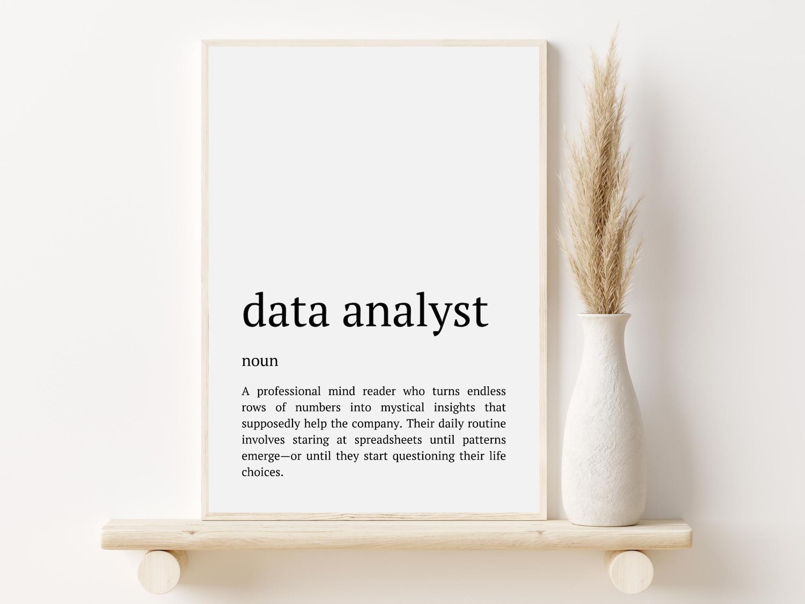 Funny Data Analyst Definition Wall Art, Humorous Data Analysis Gift ...