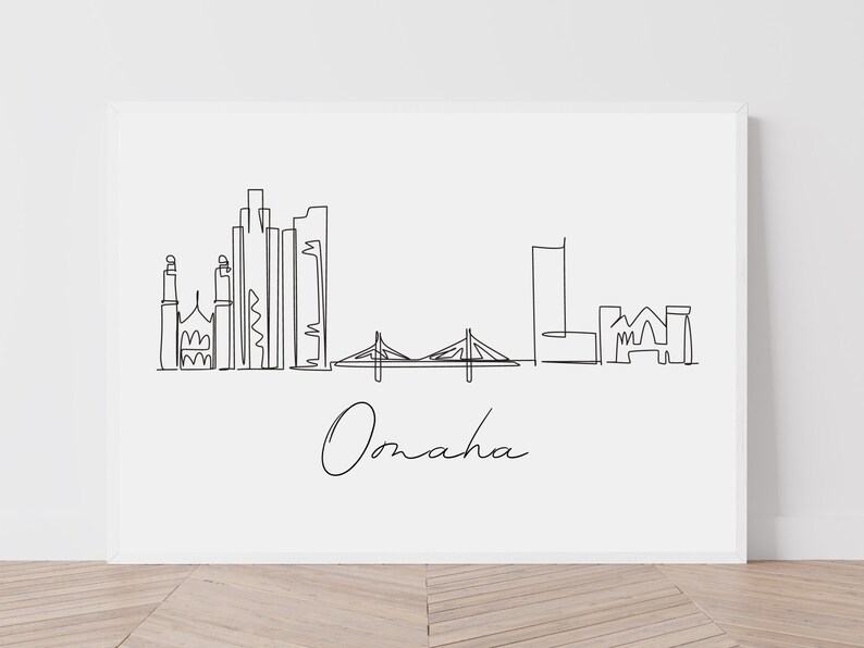 Omaha Skyline Wall Art, Printable Omaha City Poster, Nebraska City Wall ...